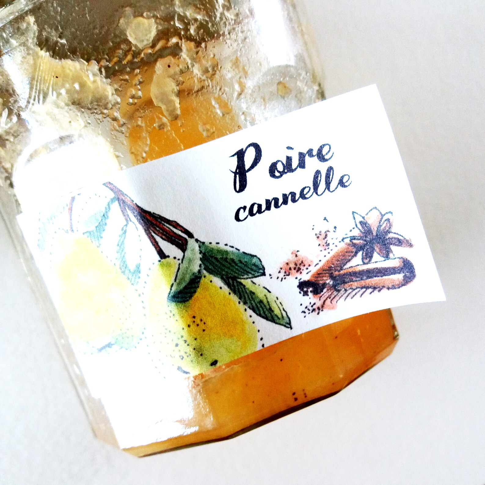 Labels Pear Jams, Handmade Stickers, Fruit Stickers, Jam Jars Label ...