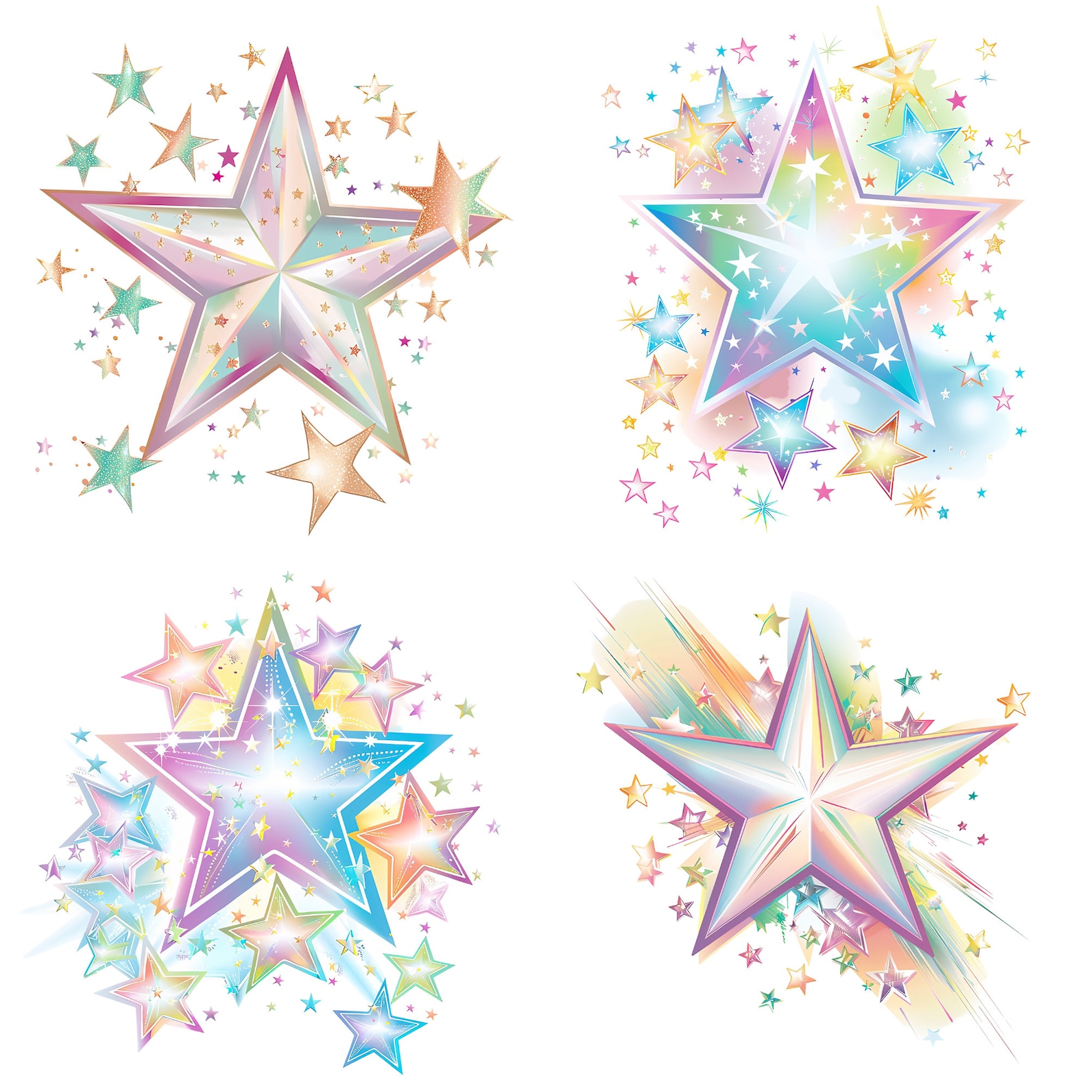 Pastel Starburst Clipart Bundle: PNG Graphics (digital Download) - Etsy UK