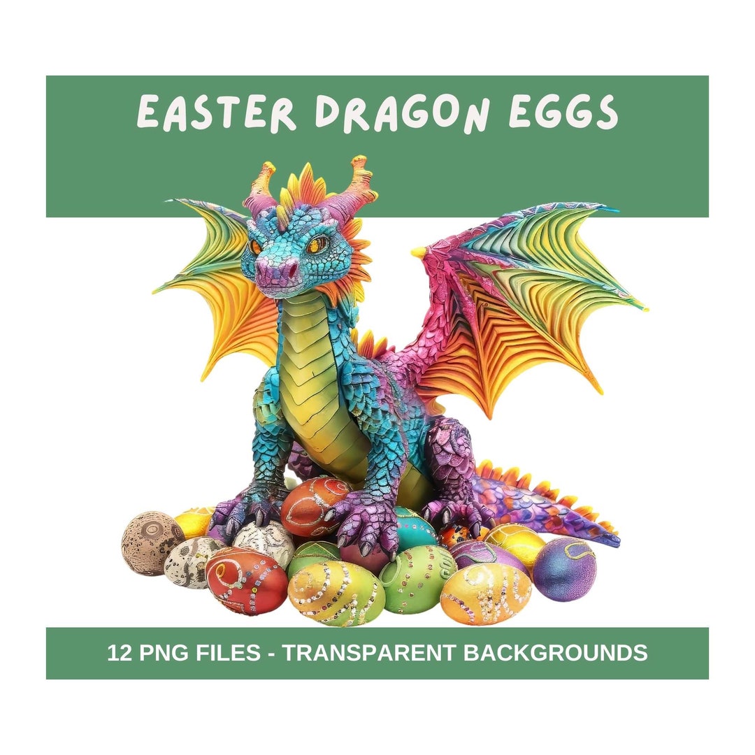 EASTER - Easter Dragon Eggs Clipart Bundle | High Quality Png's | 300 ...
