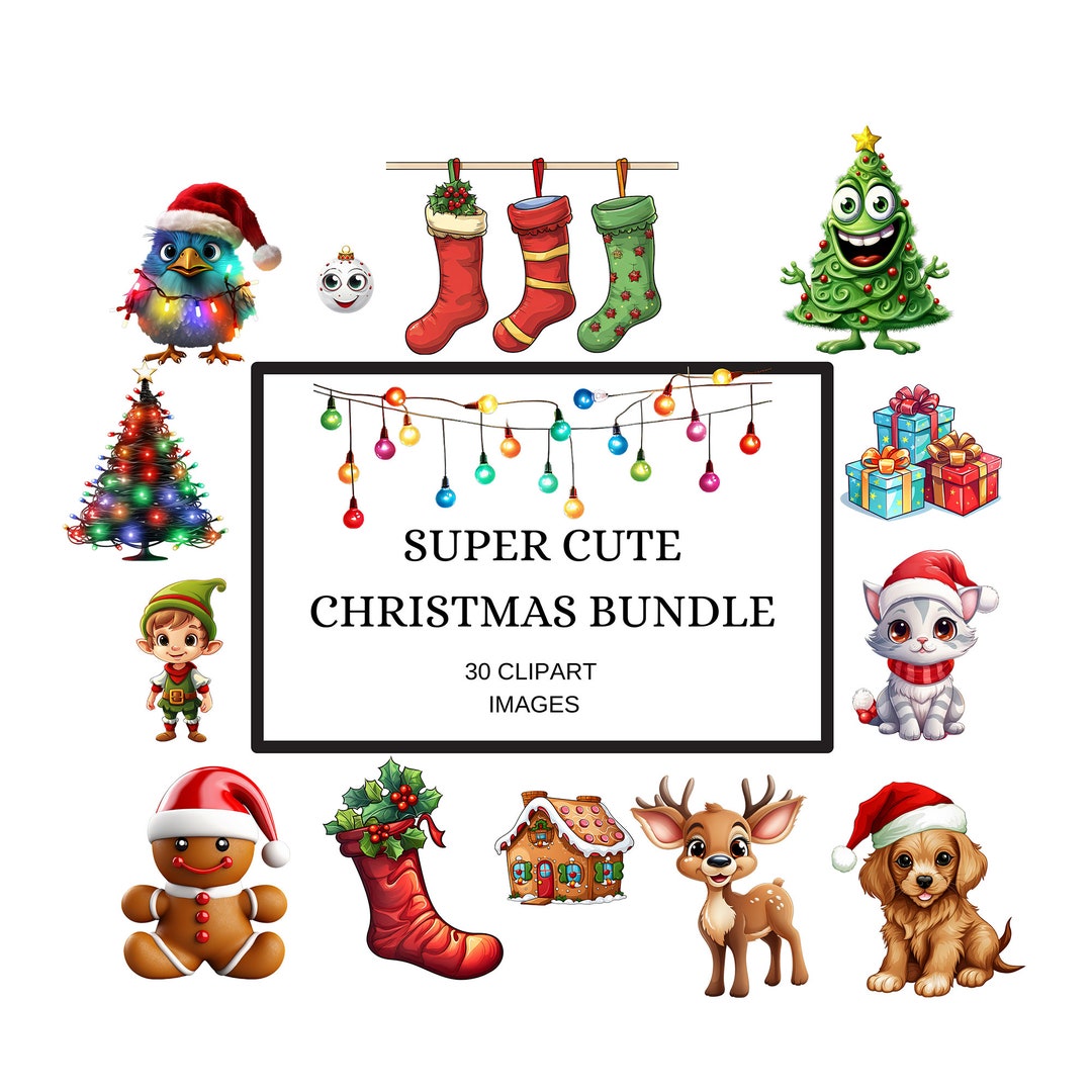 Christmas Clipart Bundle 2 | 300 Dpi High Quality | Commercial Use | 30 ...