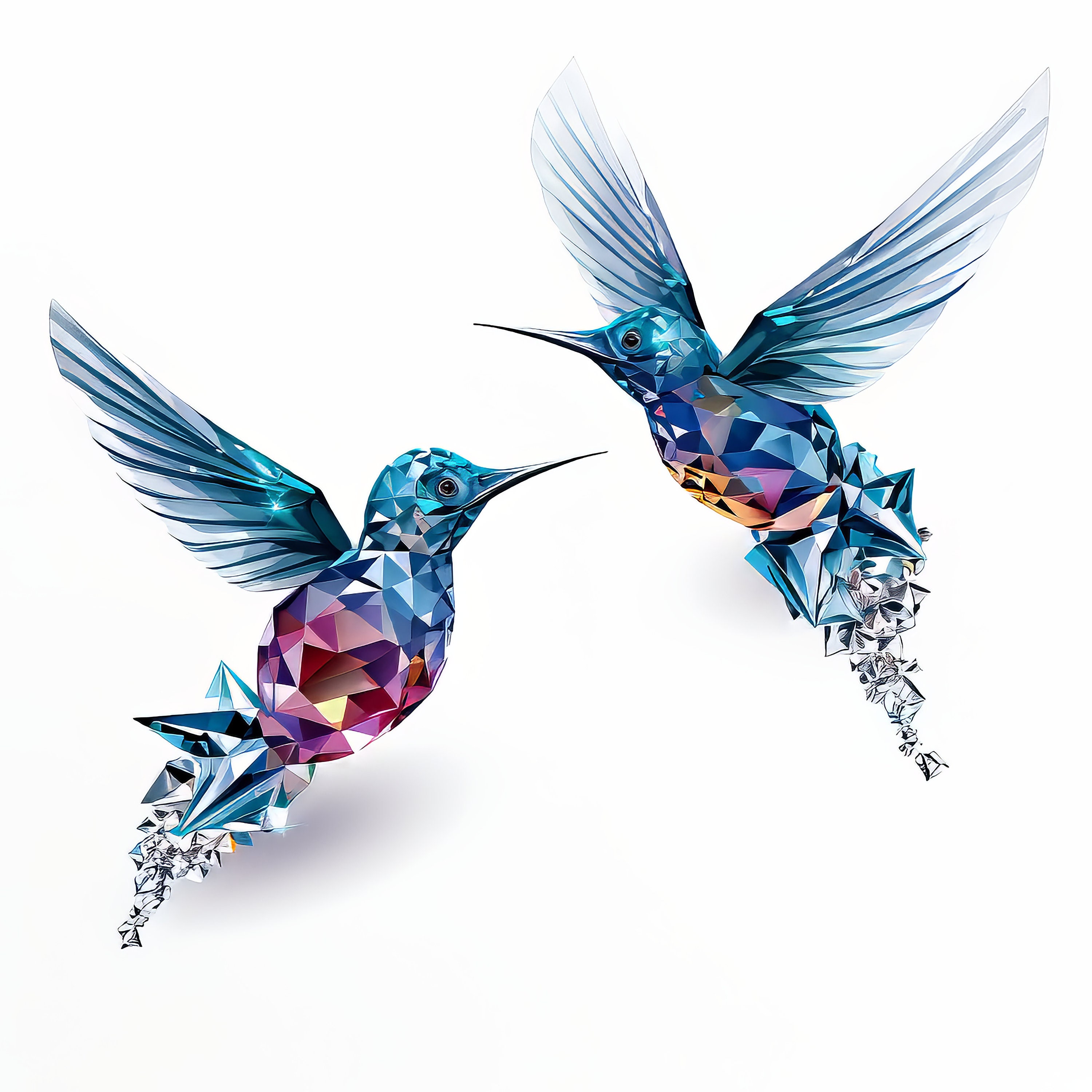 Crystal Flying Birds Clipart Bundle 300 Dpi High Quality Commercial Use ...