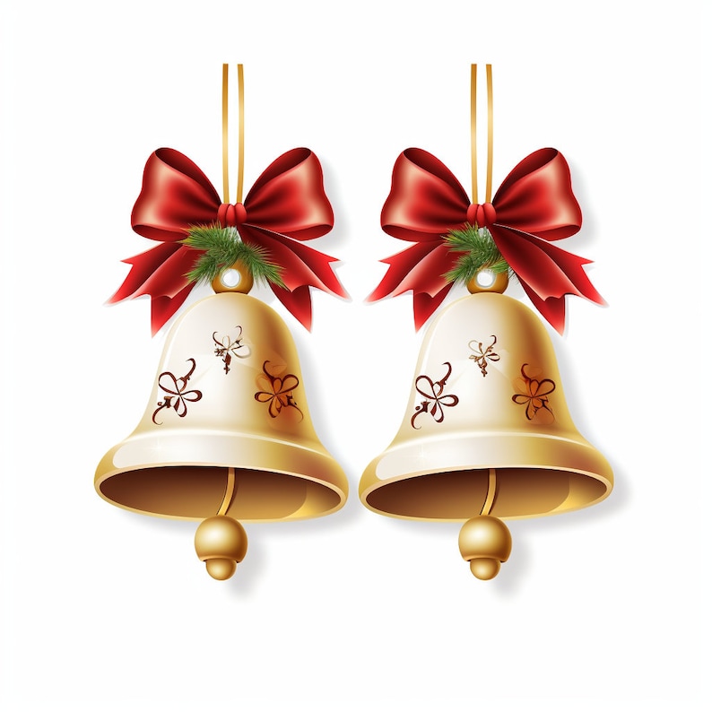 Christmas Bells Clipart Bundle: Holiday Decoration Graphics (digital ...