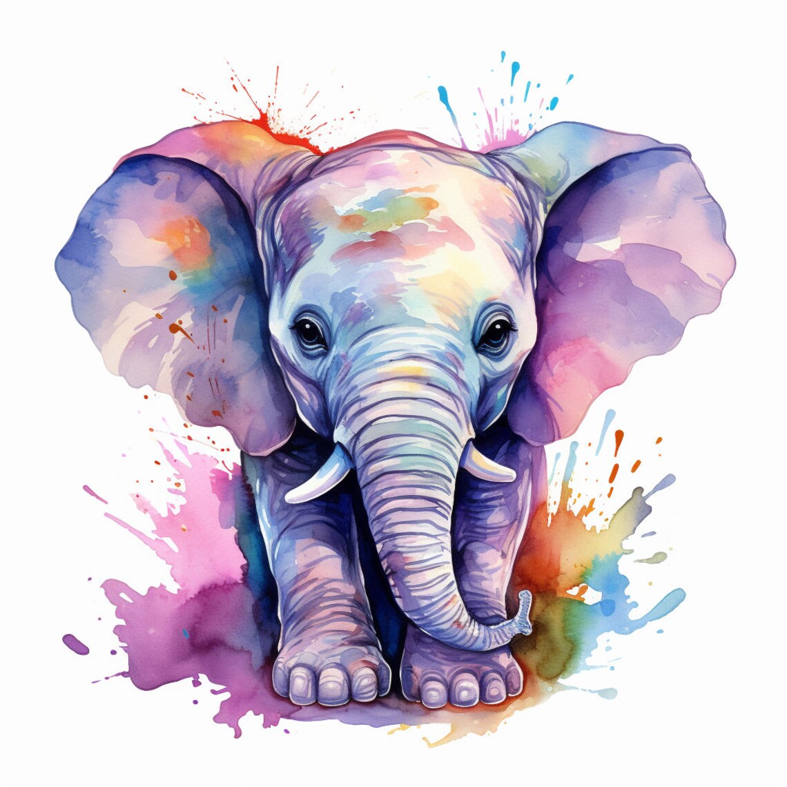 Adorably Cute Elephant Clipart Bundle PNG Digital Download Great for ...