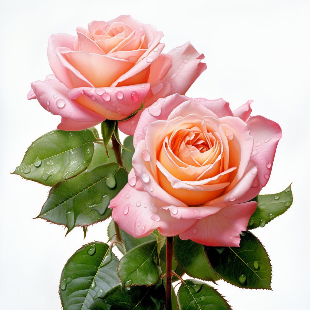 Beautiful Roses Clipart Bundle 300 Dpi High Quality 12 Light ...