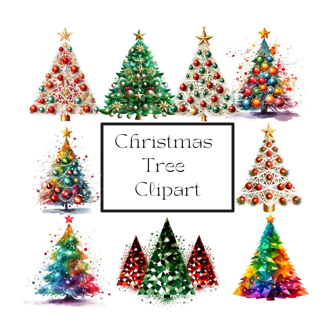 Christmas TREES | Clipart Bundle 3 | 300 Dpi High Quality | Commercial ...