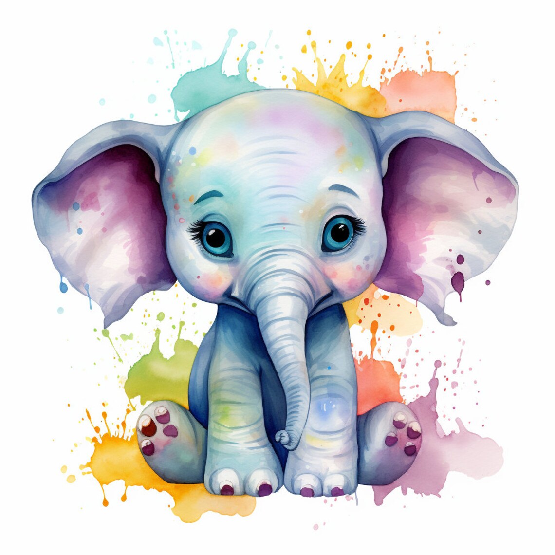 Adorably Cute Elephant Clipart Bundle PNG Digital Download Great for ...