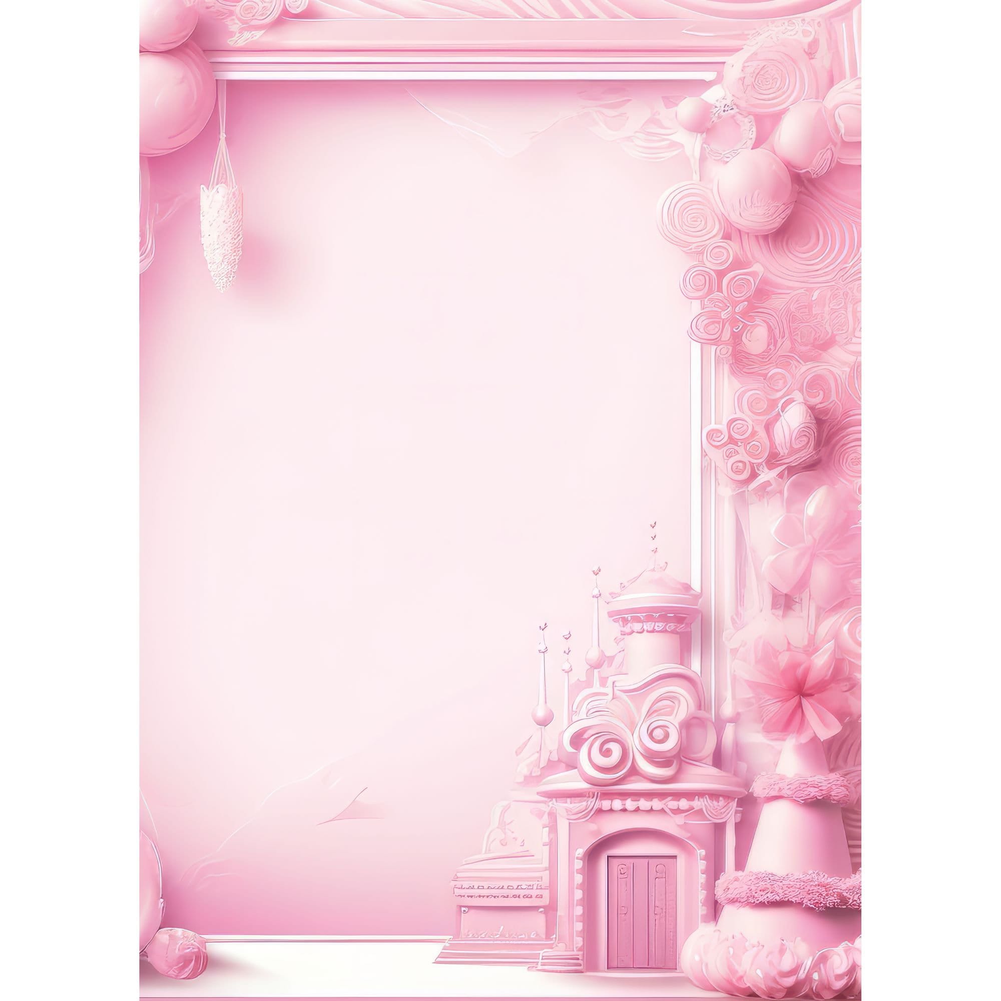 Pretty Pink Little Girls Party Invitation Background or Wall Print 23 ...