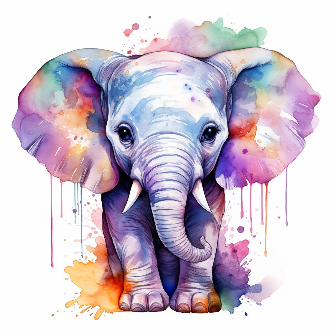 Adorably Cute Elephant Clipart Bundle PNG Digital Download Great for ...