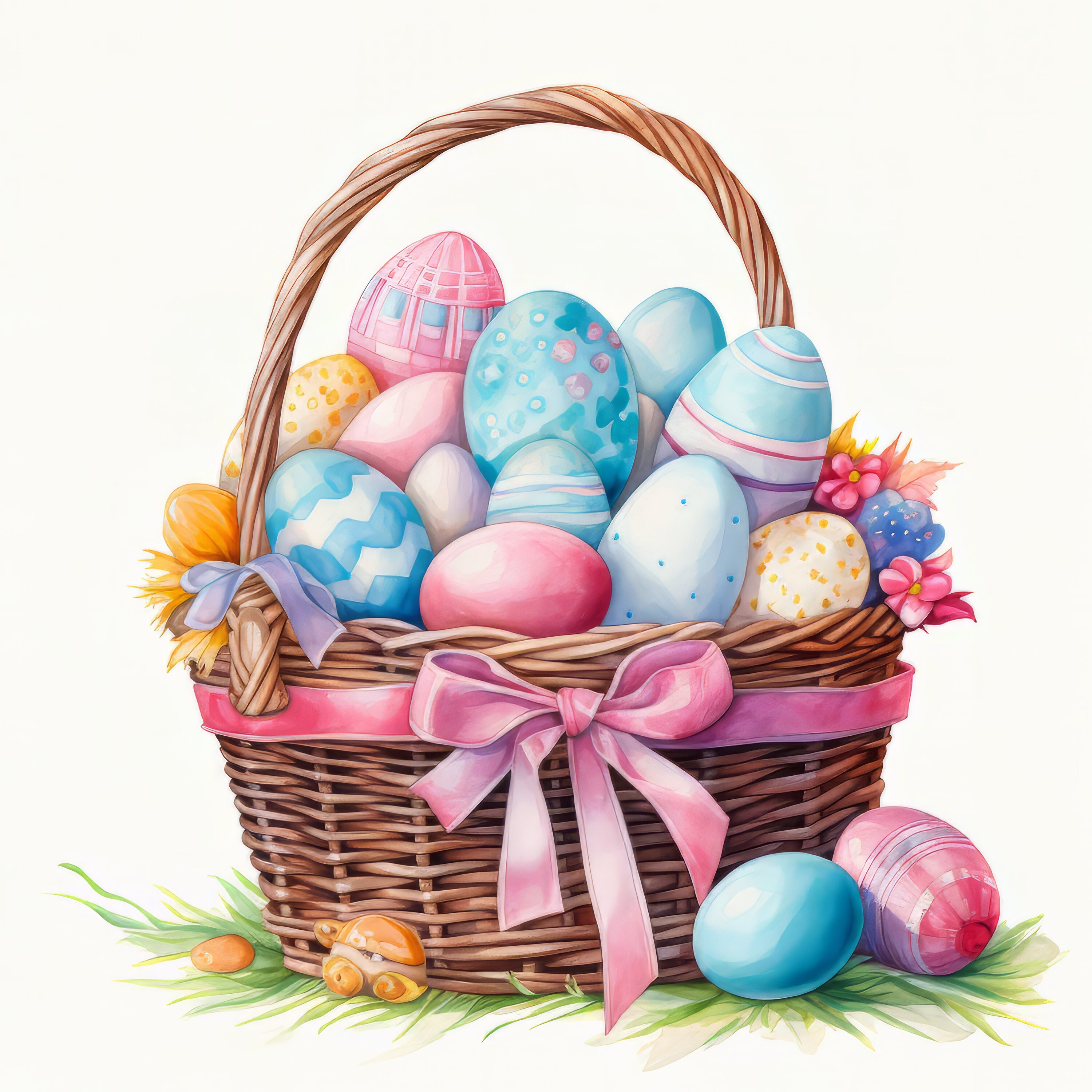 EASTER Easter Baskets Clipart Bundle 1 High Quality Png's 300 DPI ...