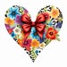 FLORAL Hearts & Bows Clipart Bundle High Quality Png's 300 DPI Digital ...