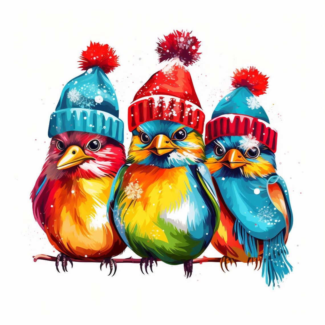 Christmas Birds Clipart Bundle 300 Dpi High Quality - Etsy