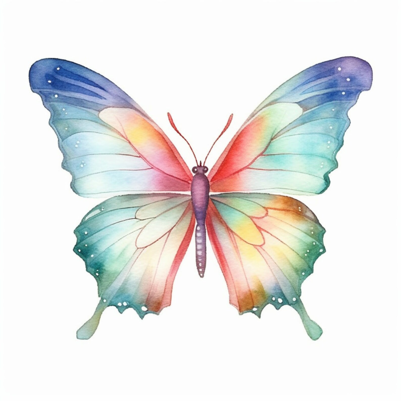 Watercolour Butterflies Clipart Bundle 5 | High Quality Png's | 300 DPI ...