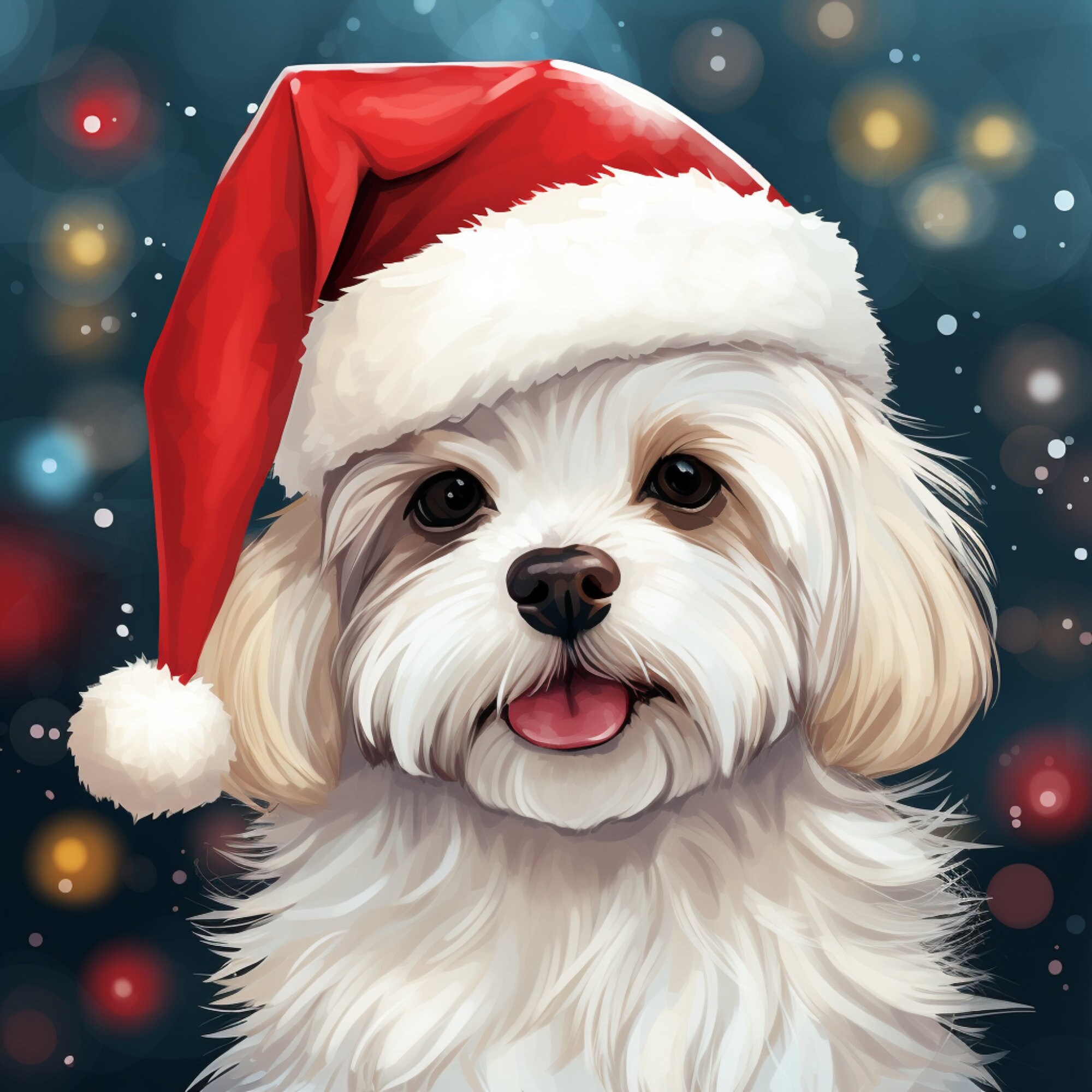 Christmas Dogs in Hats Clipart High Quality Png's 300 DPI Instant ...