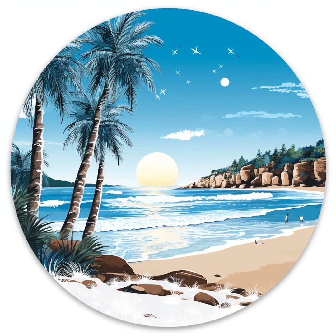 Beach Themed Circle Clipart Bundle 4 | 300 Dpi High Quality ...