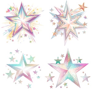 Stunning STARBURST Pastel Clipart Bundle | PNG | Digital Download | Use ...