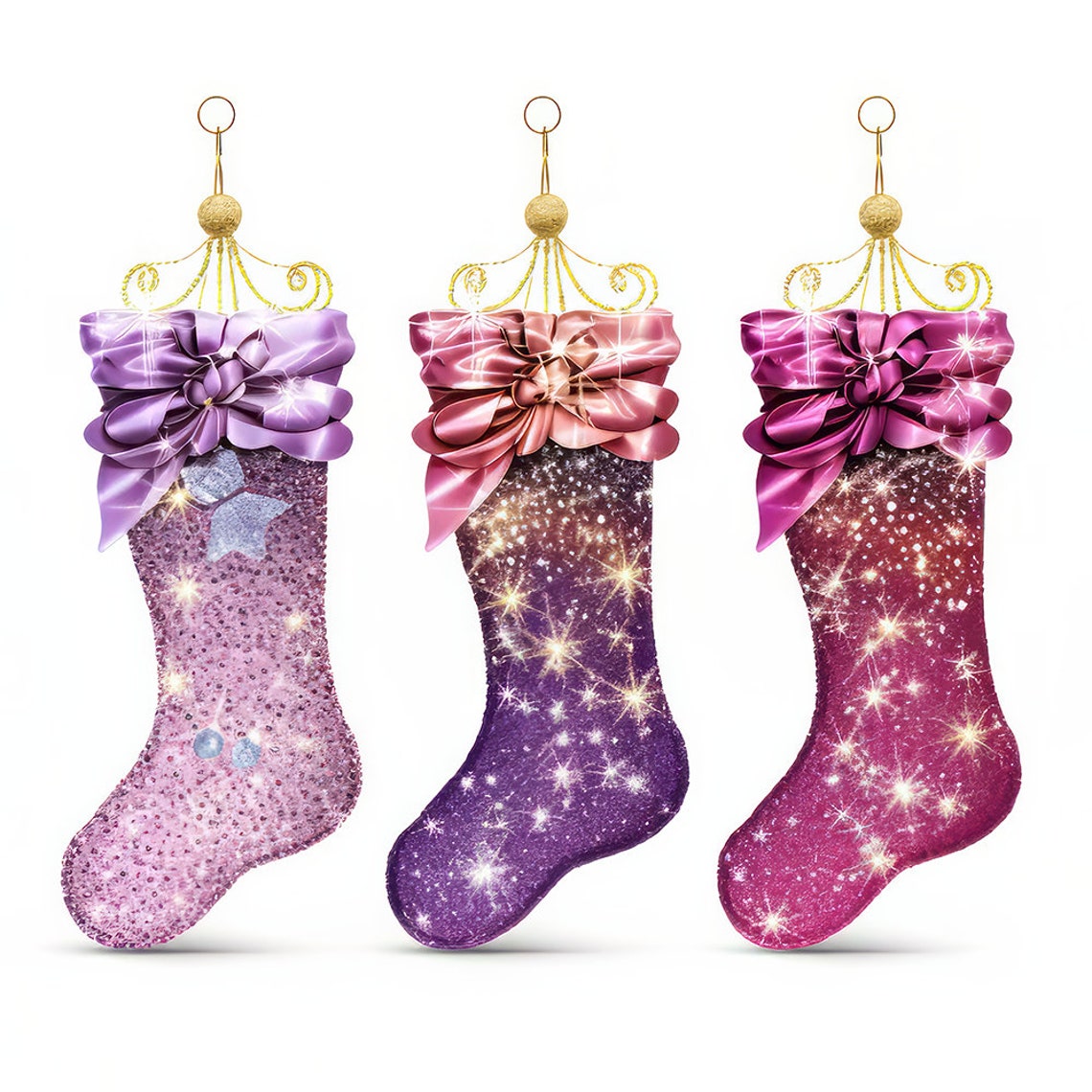 Christmas Stockings Clipart Bundle | 300 Dpi High Quality | Commercial ...