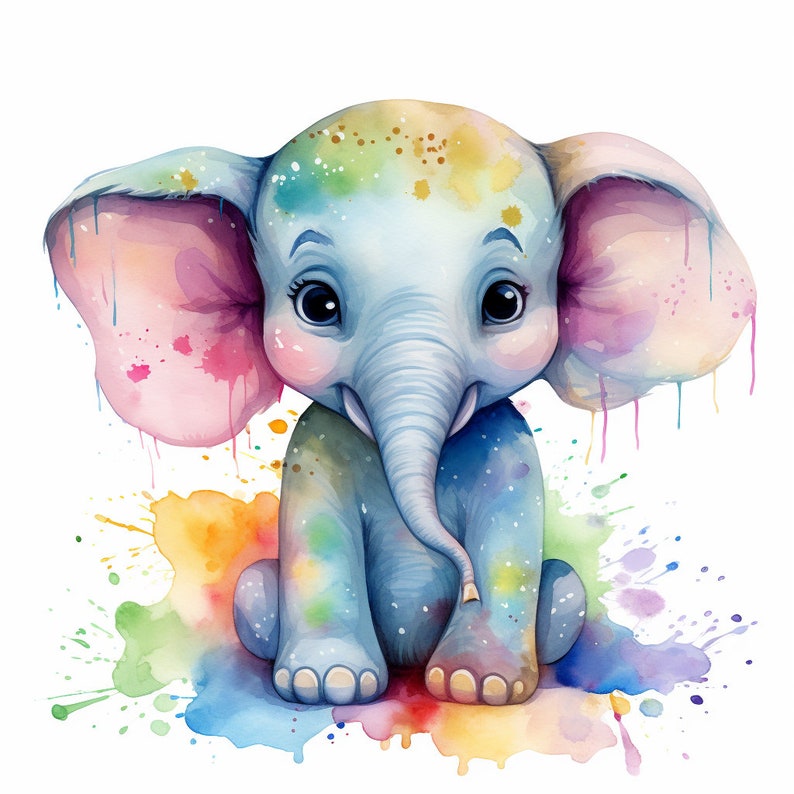 Adorably Cute Elephant Clipart Bundle | PNG | Digital Download | Great ...