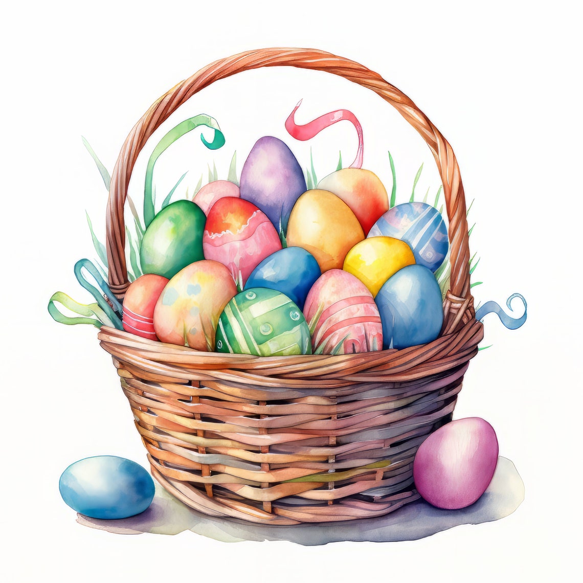 EASTER Easter Baskets Clipart Bundle 1 High Quality Png's 300 DPI ...