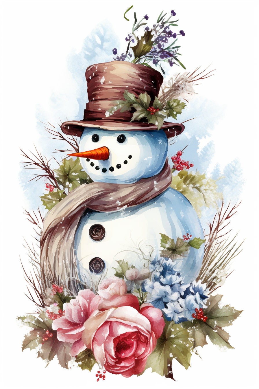 Christmas SNOWMAN Clipart Bundle 2 | 300 Dpi High Quality | Commercial ...