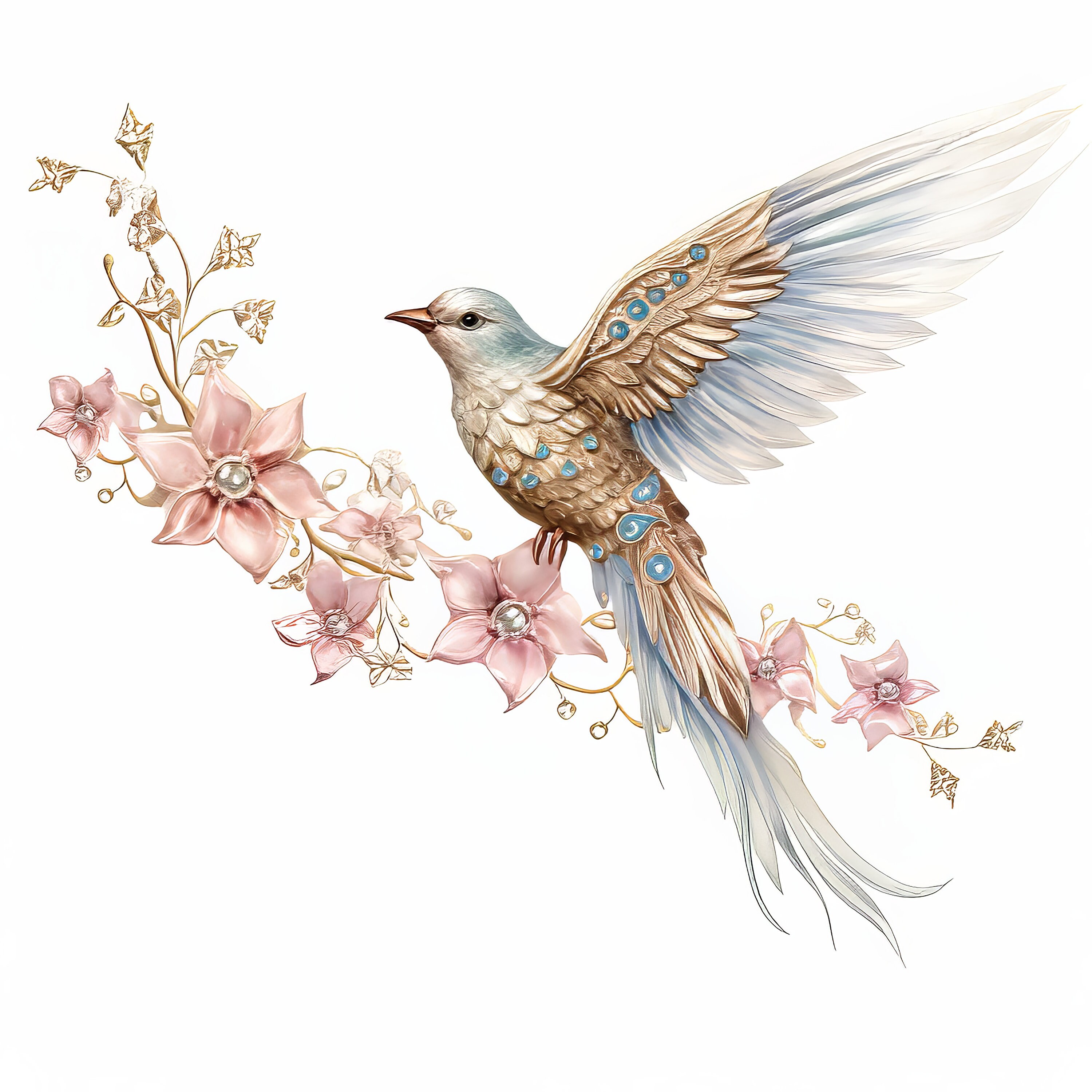 Crystal Flying Birds Clipart Bundle 300 Dpi High Quality Commercial Use ...