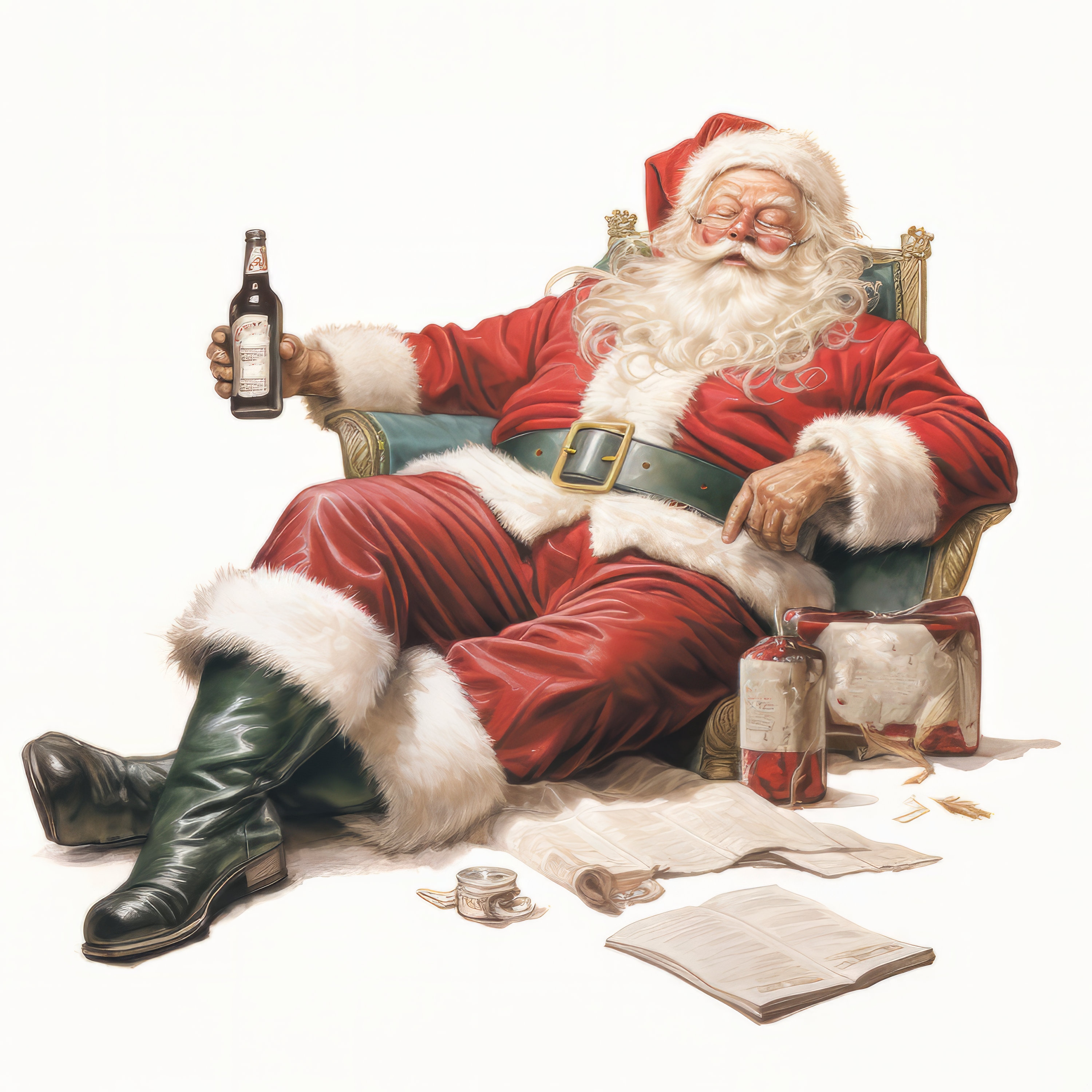 CHRISTMAS Santa is Done Clipart Bundle | High Quality Png's | Instant ...