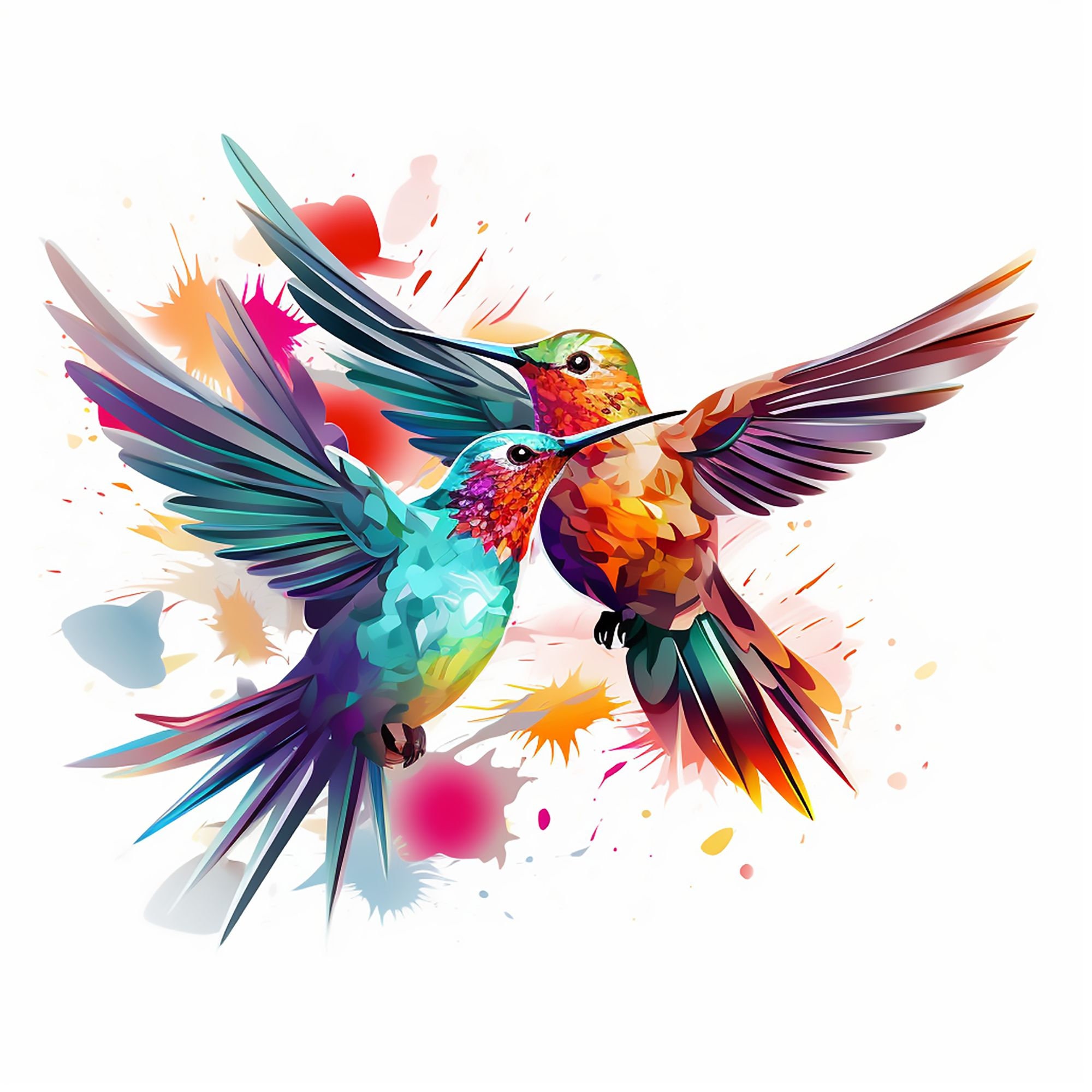 Watercolor Hummingbirds Clipart Bundle. 18 PNG File White & - Etsy