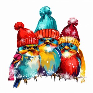 Christmas Birds 4 Clipart Bundle 300 Dpi High Quality Commercial Use 10 ...
