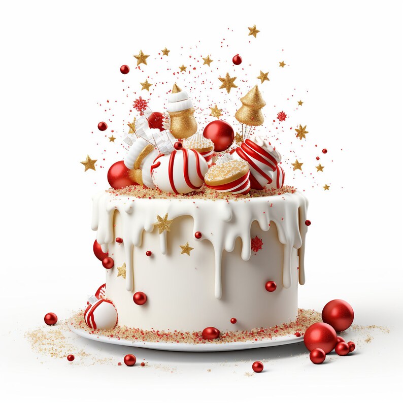 Christmas CAKE | Clipart Bundle 1 | 300 Dpi High Quality | Commercial ...
