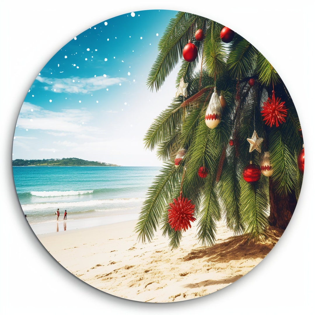 Christmas Beach Themed Circle Clipart Bundle4 | 300 Dpi High Quality ...
