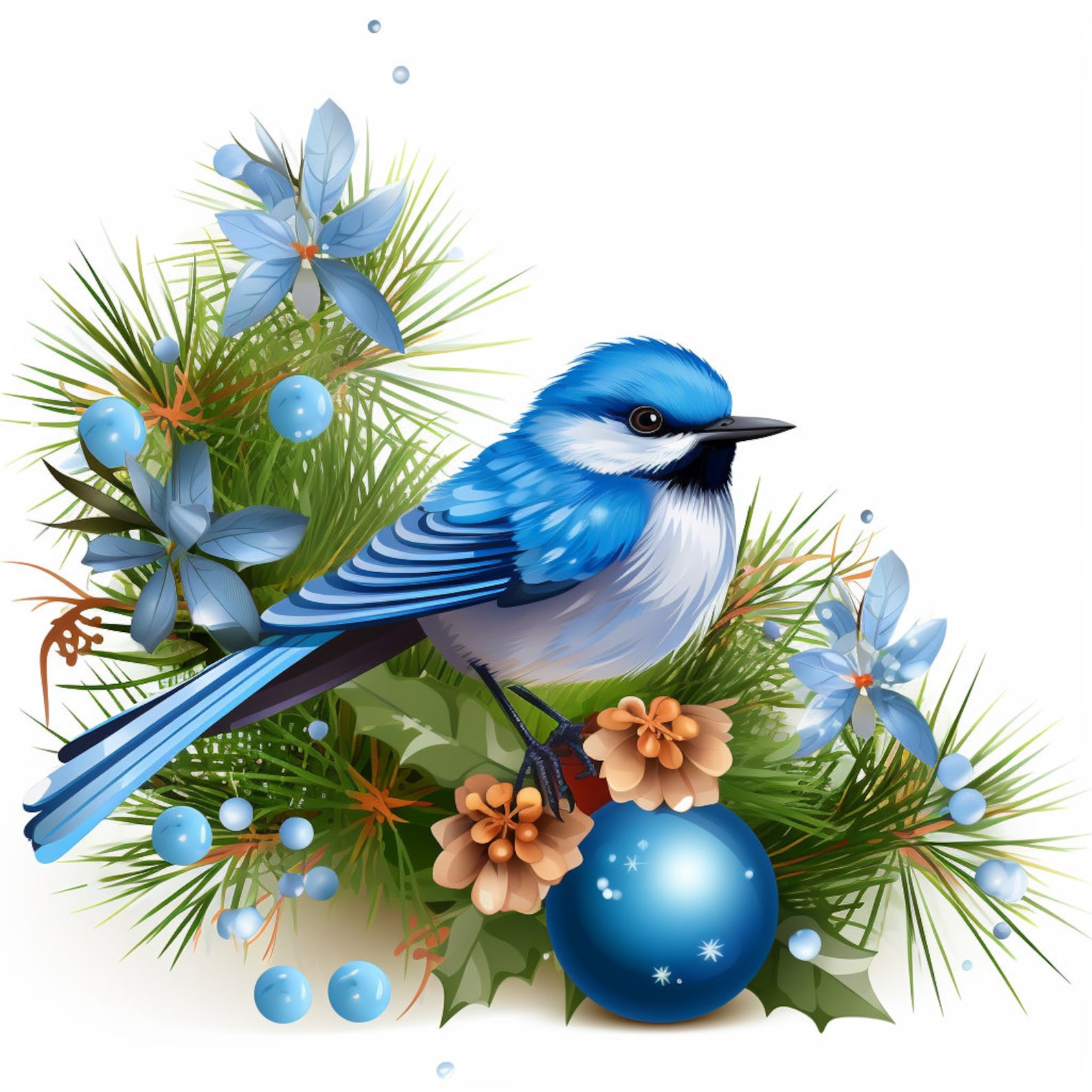 Christmas Birds 4 Clipart Bundle 300 Dpi High Quality Commercial Use 10 ...