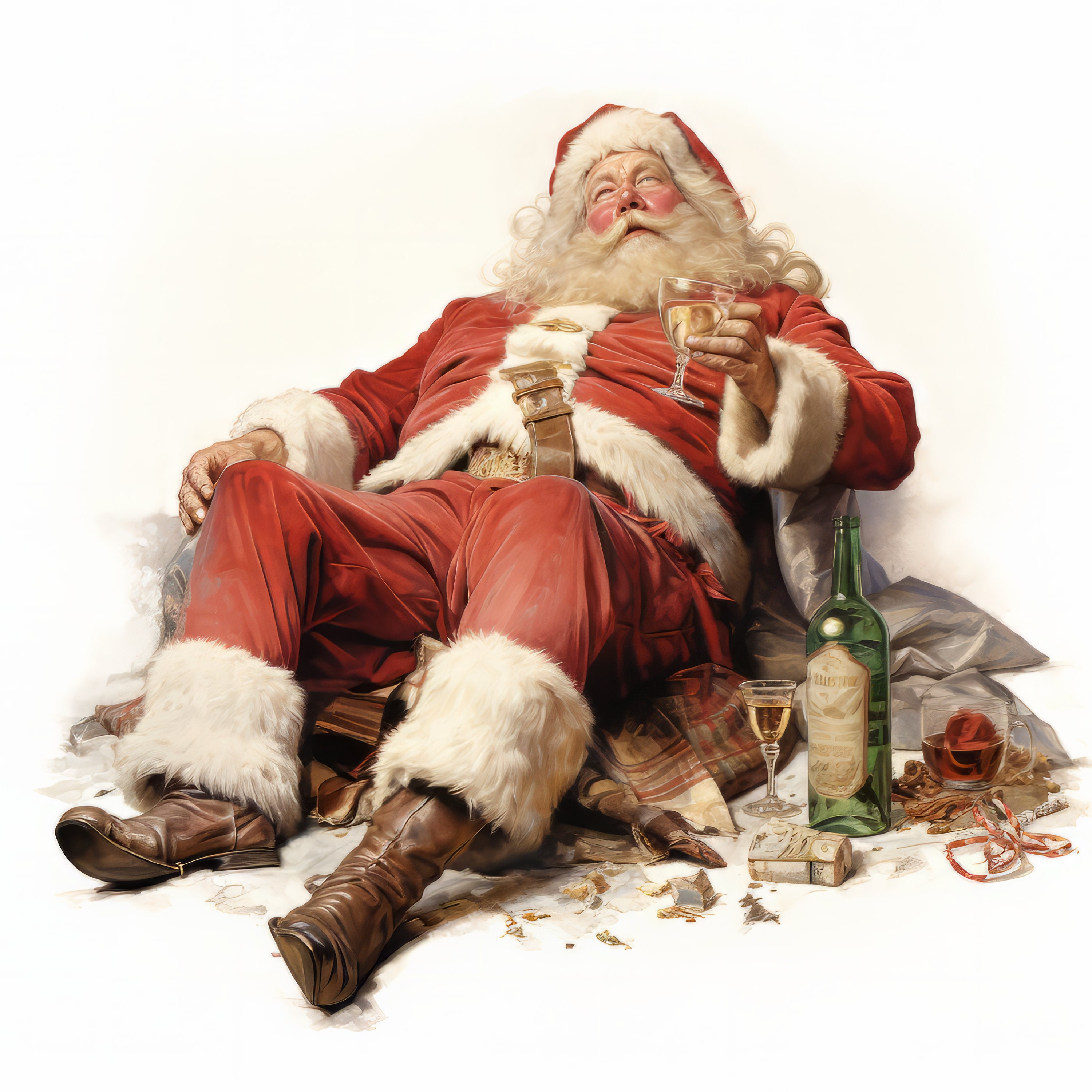 CHRISTMAS Santa is Done Clipart Bundle | High Quality Png's | Instant ...