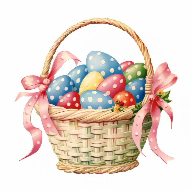 EASTER Easter Baskets Clipart Bundle 1 High Quality Png's 300 DPI ...