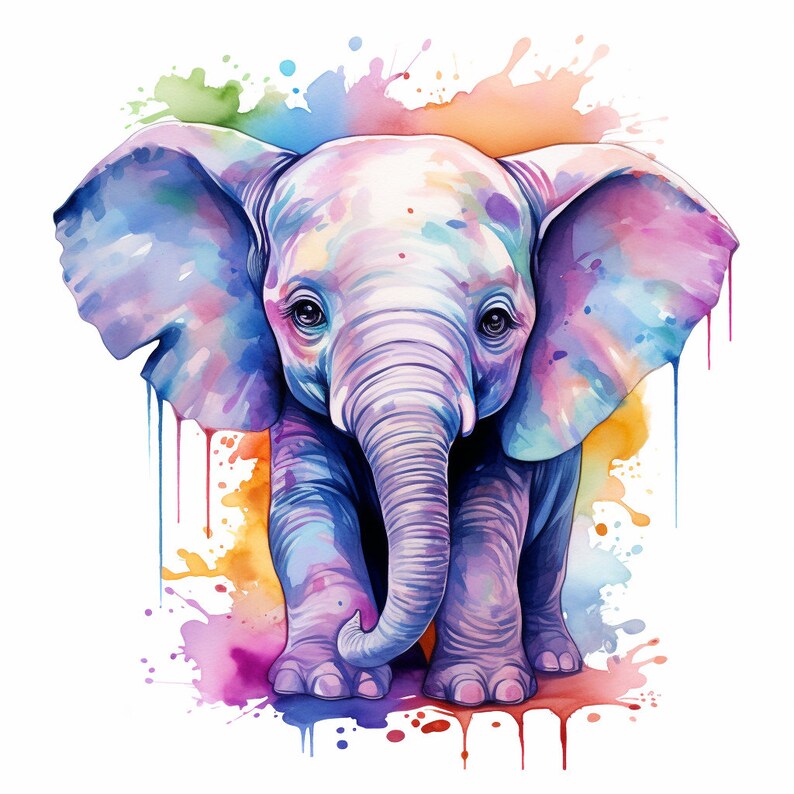 Adorably Cute Elephant Clipart Bundle PNG Digital Download Great for ...