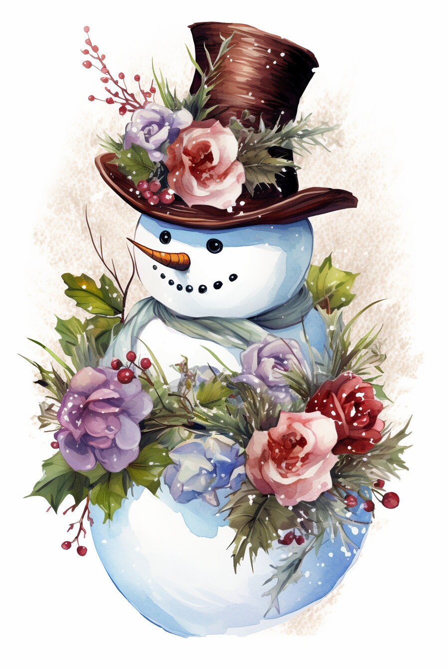 Christmas SNOWMAN Clipart Bundle 2 | 300 Dpi High Quality | Commercial ...