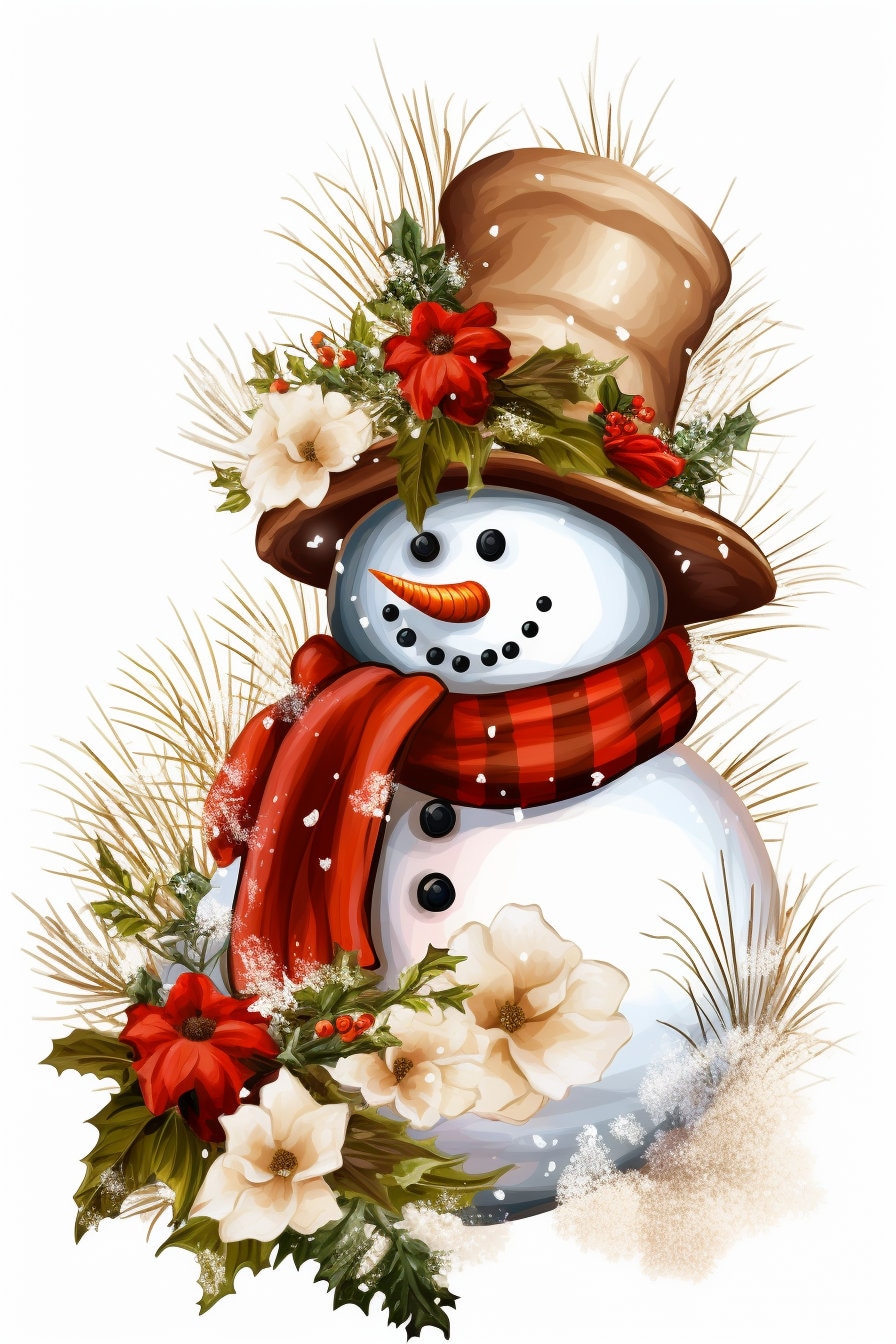 Christmas SNOWMAN Clipart Bundle 2 | 300 Dpi High Quality | Commercial ...