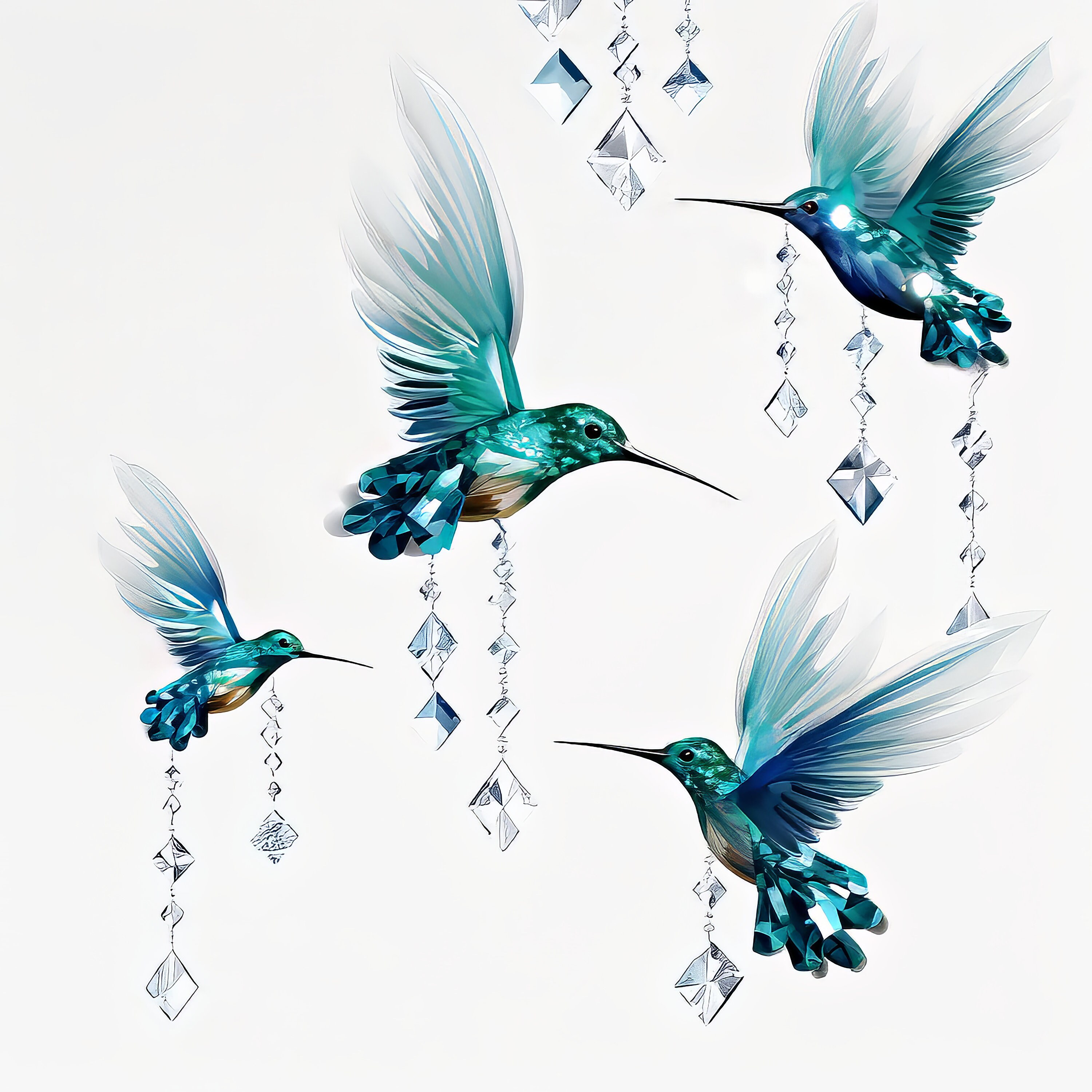 Crystal Flying Birds Clipart Bundle 300 Dpi High Quality Commercial Use ...