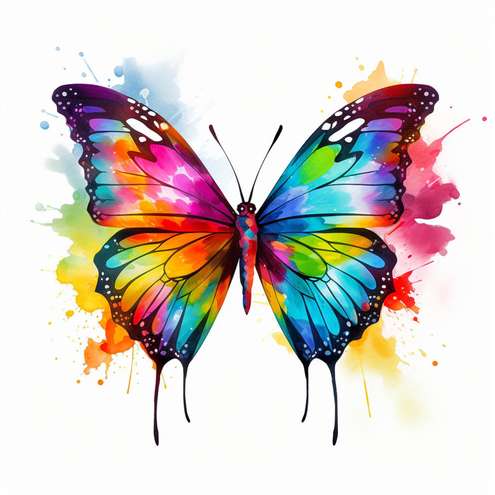 Watercolour Butterflies Clipart Bundle 5 | High Quality Png's | 300 DPI ...