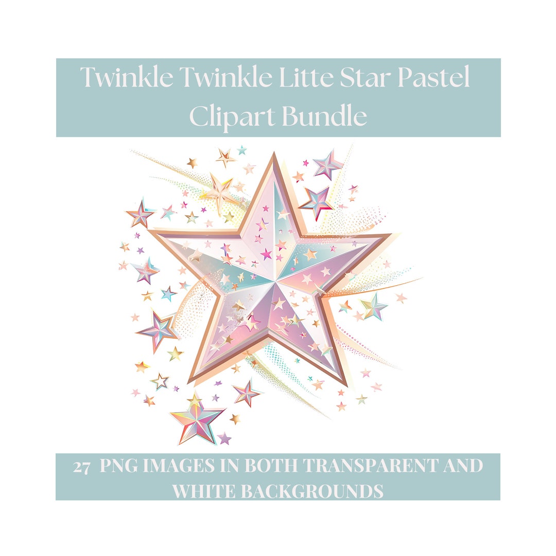 TWINKLE TWINKLE Little Star Pastel Clipart Bundle | PNG | Digital ...