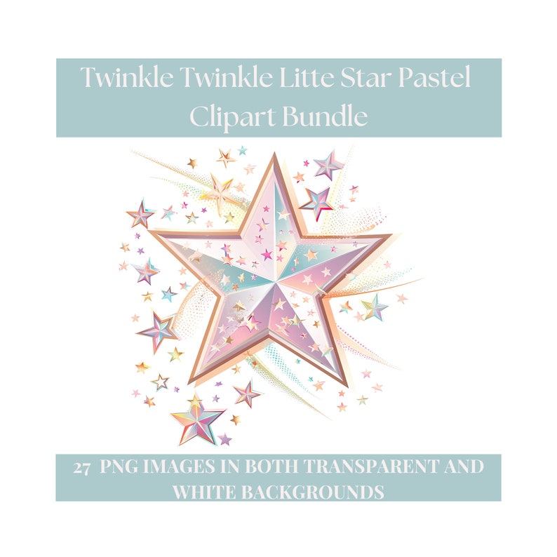 TWINKLE TWINKLE Little Star Pastel Clipart Bundle PNG Digital Download ...