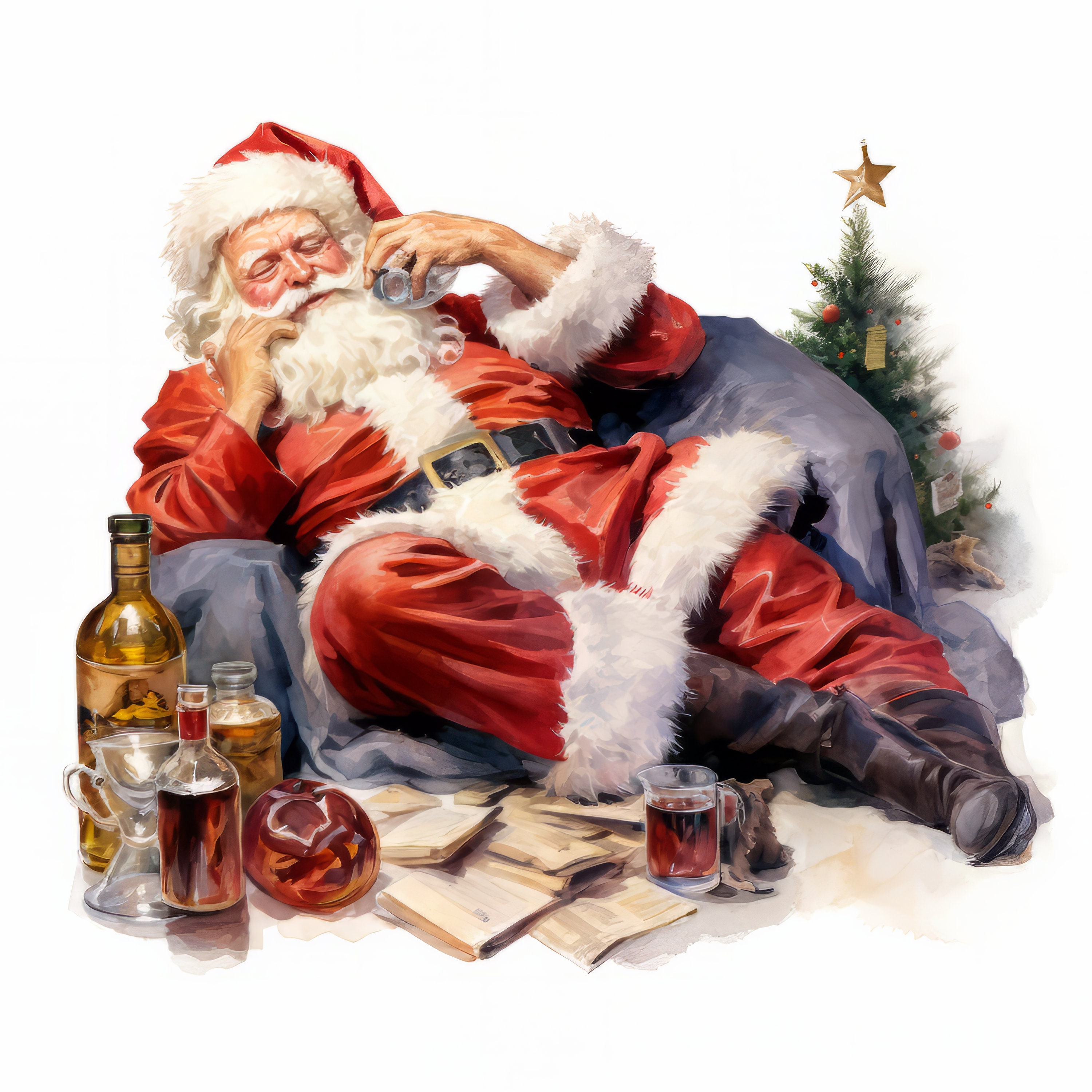 CHRISTMAS Santa is Done Clipart Bundle | High Quality Png's | Instant ...