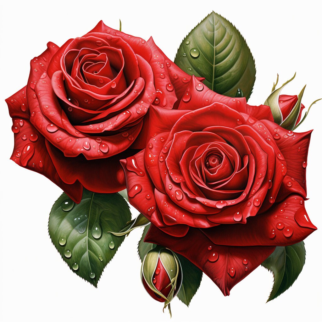 Beautiful Roses Clipart Bundle 300 Dpi High Quality 12 Light ...