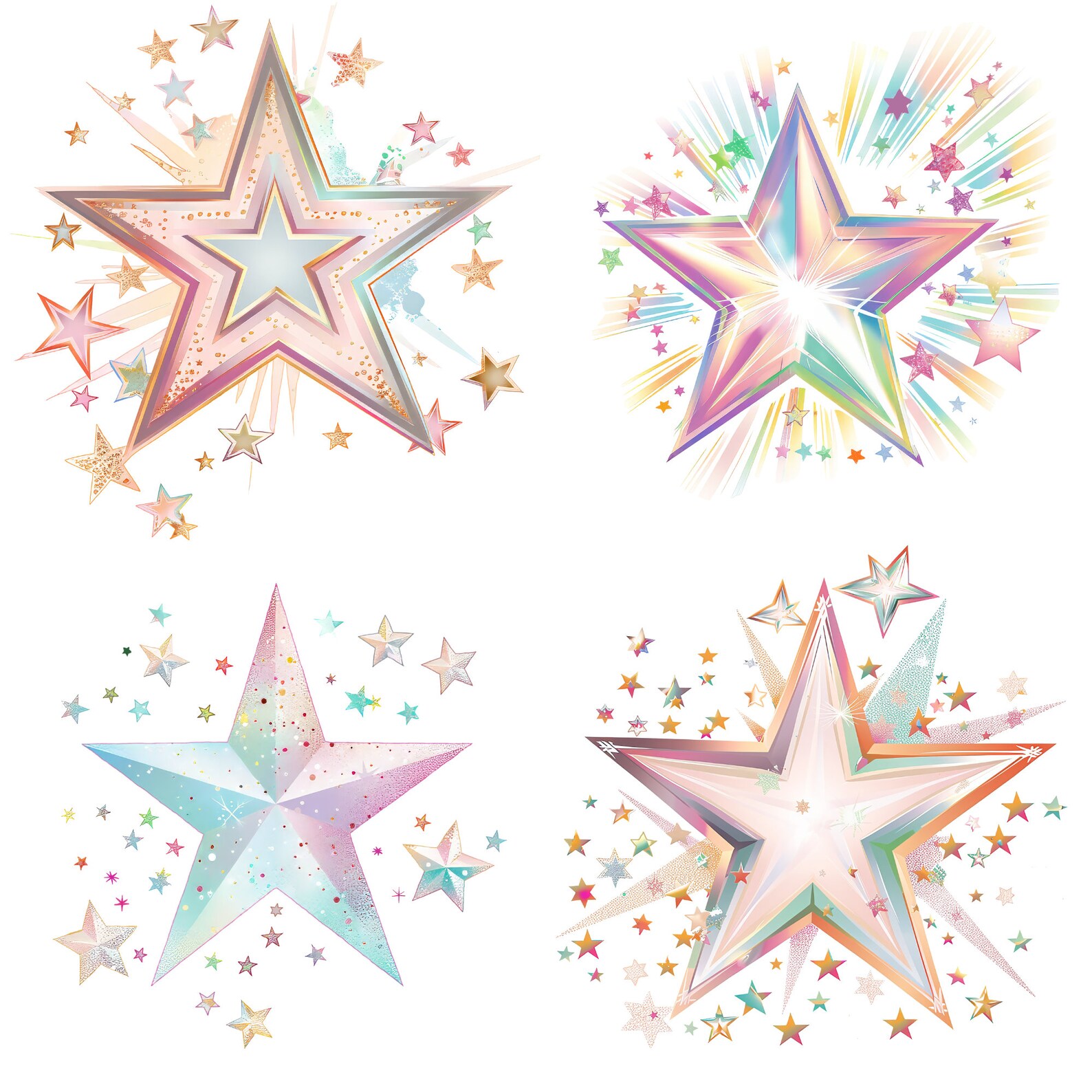 Pastel Starburst Clipart Bundle: PNG Graphics (digital Download) - Etsy UK