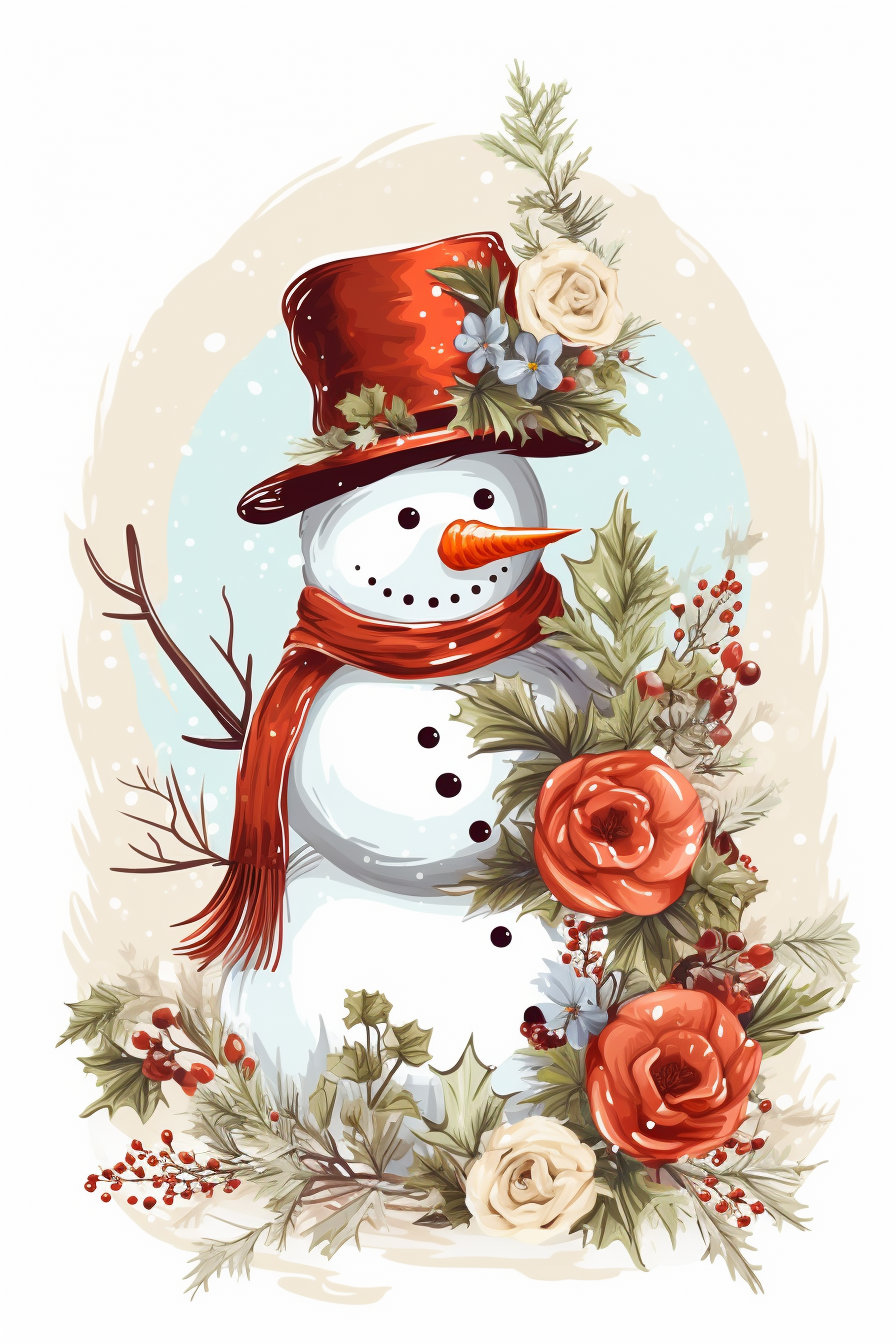 Christmas SNOWMAN Clipart Bundle 4 300 Dpi High Quality Commercial Use ...