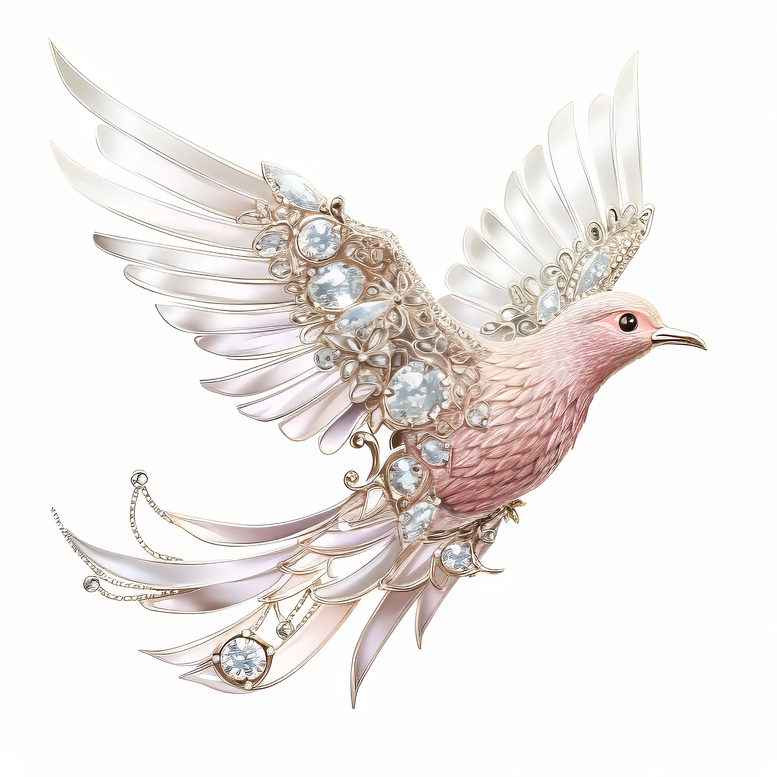 Crystal Flying Birds Clipart Bundle 300 Dpi High Quality Commercial Use ...