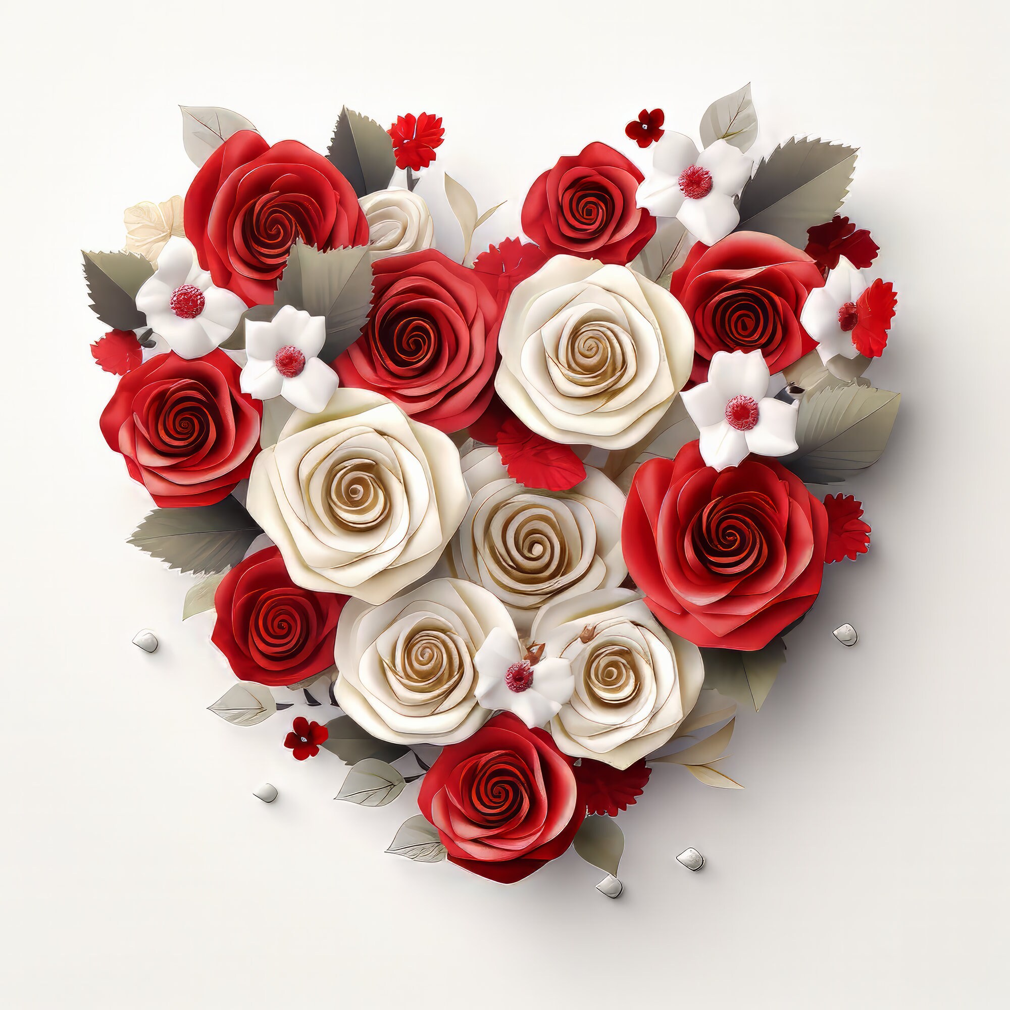 FLORAL Hearts Clipart Bundle | High Quality Png's | 300 DPI | Digital ...