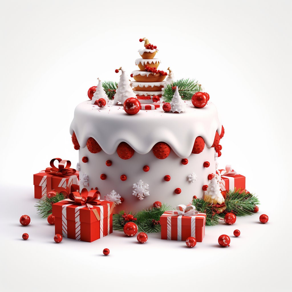 Christmas CAKE | Clipart Bundle 1 | 300 Dpi High Quality | Commercial ...