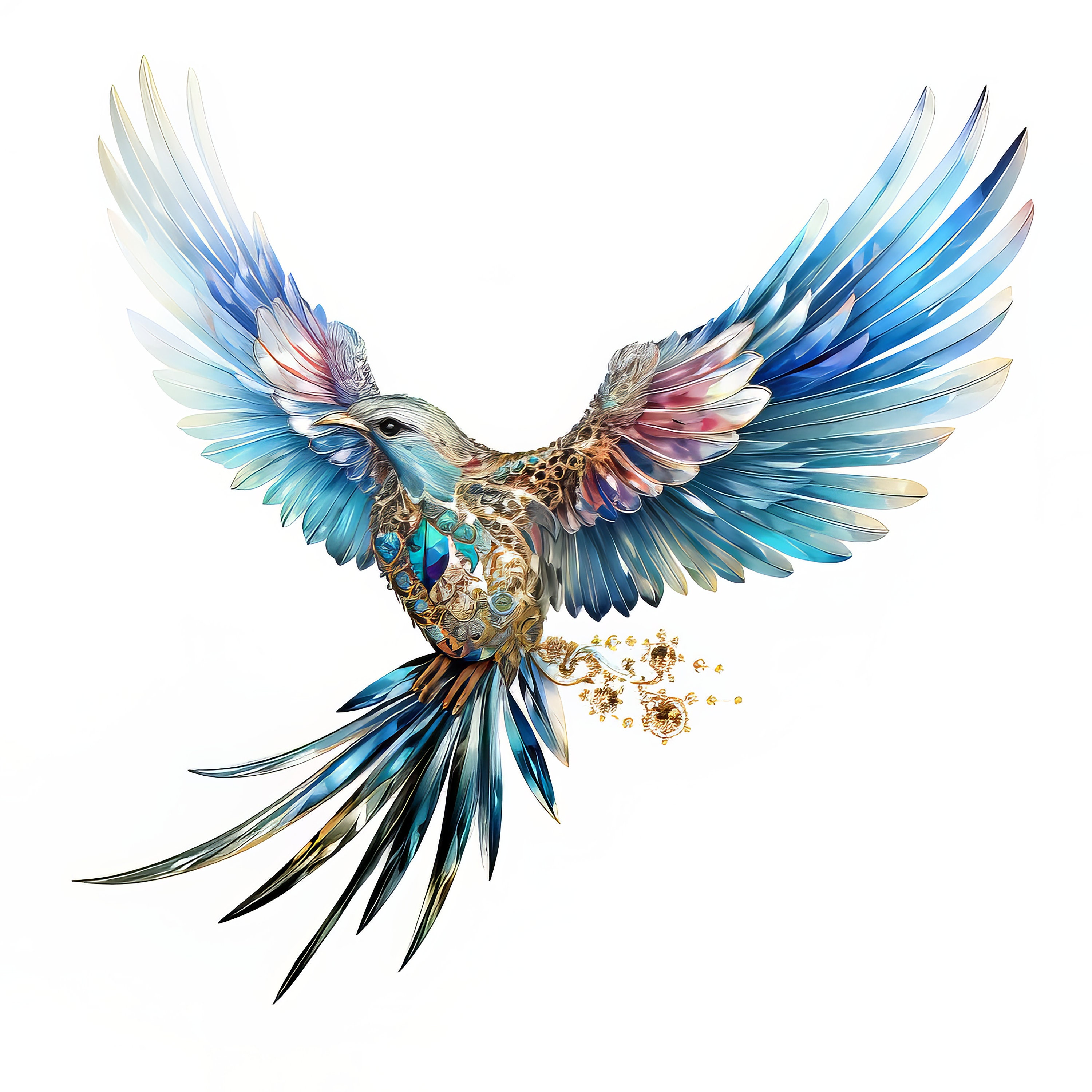 Crystal Flying Birds Clipart Bundle 300 Dpi High Quality Commercial Use ...