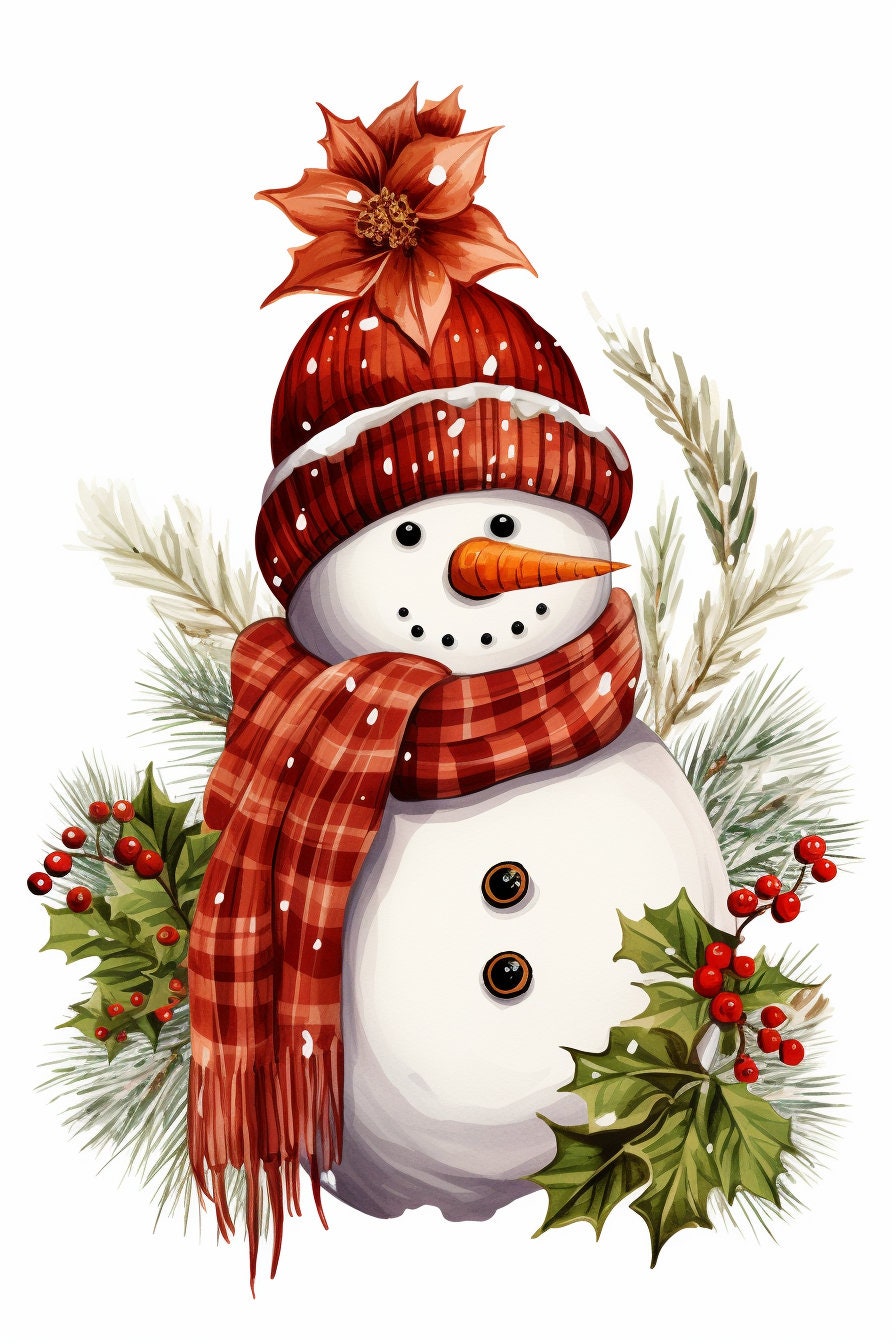 Christmas SNOWMAN Clipart Bundle 2 | 300 Dpi High Quality | Commercial ...