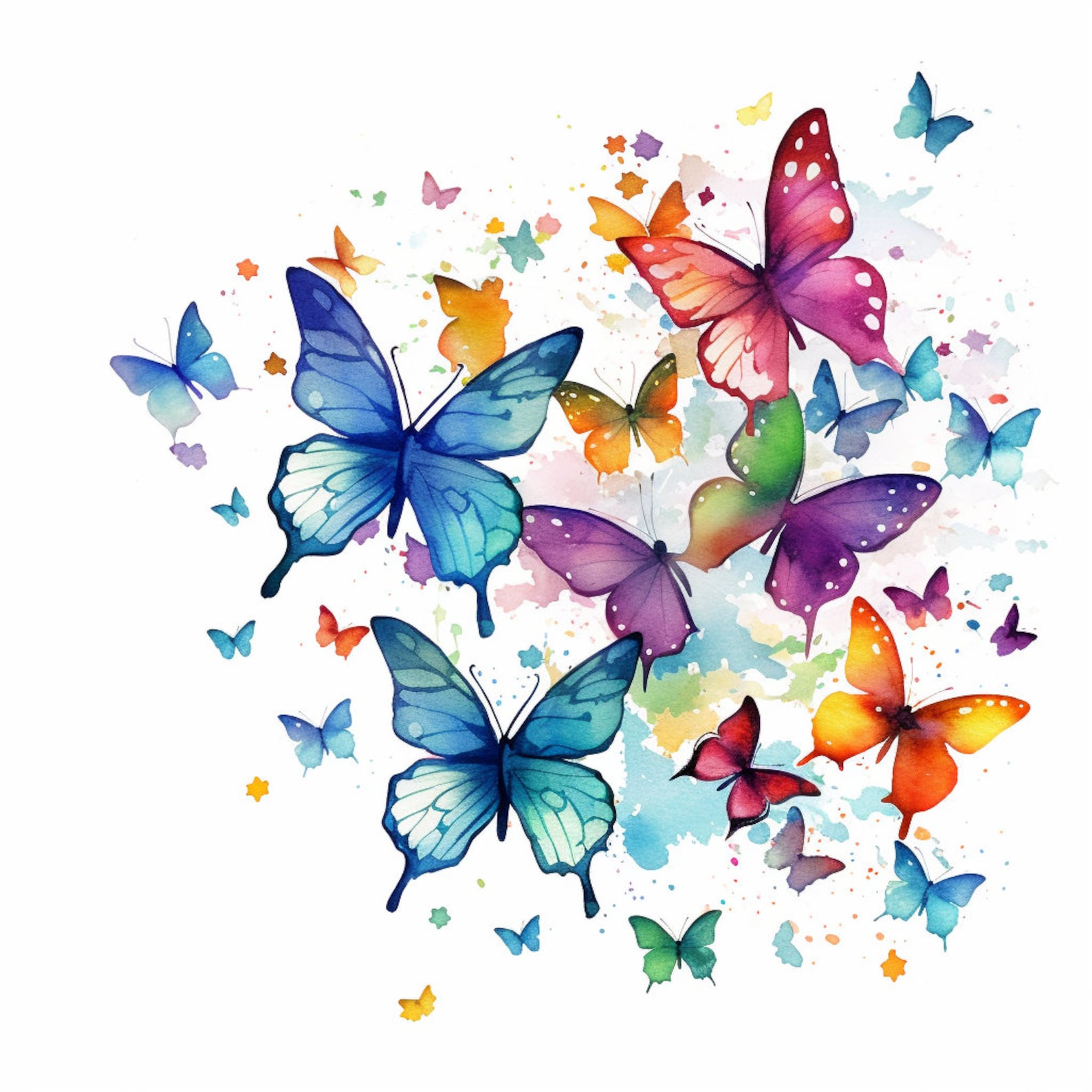 Watercolour Butterflies Clipart Bundle 5 | High Quality Png's | 300 DPI ...