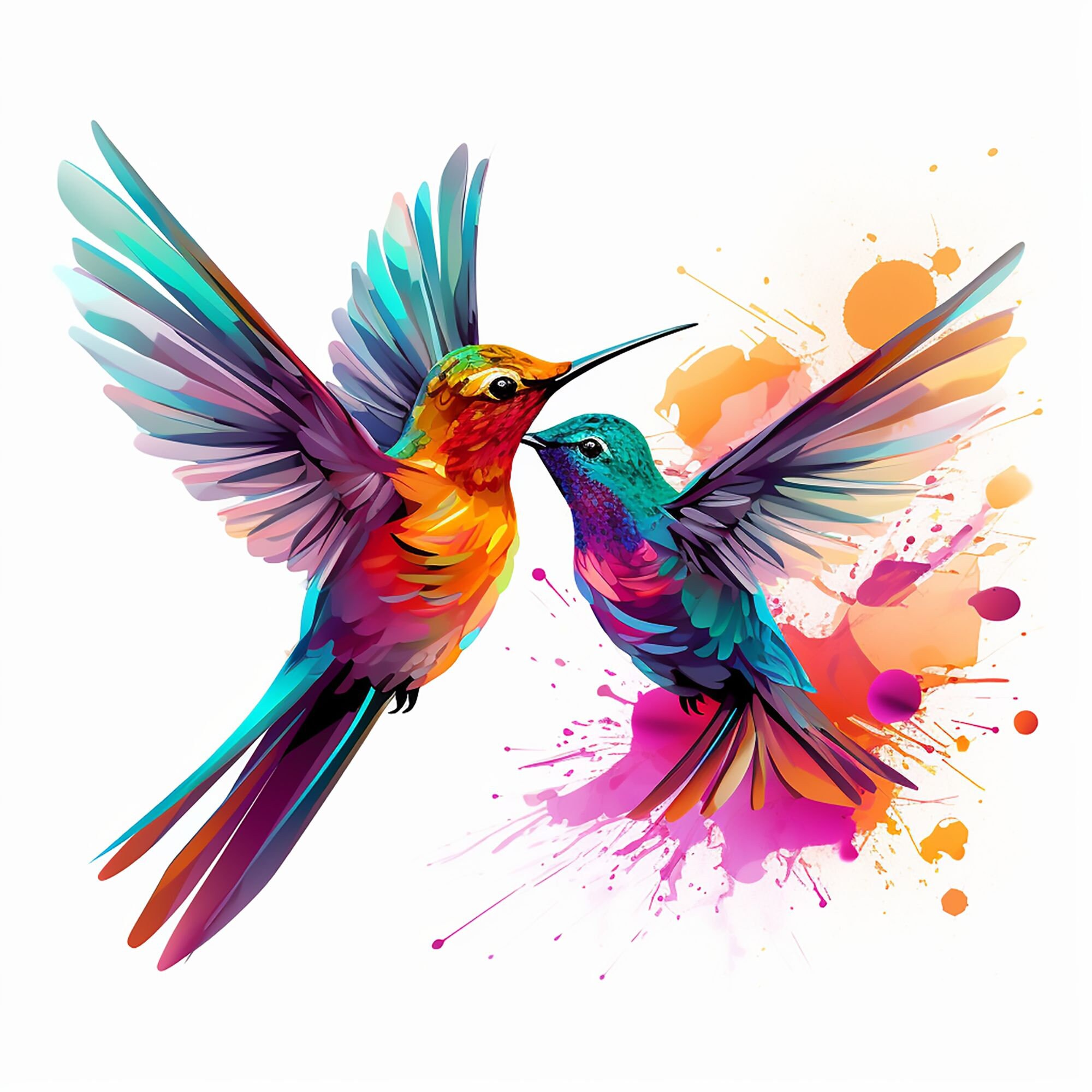 Watercolor Hummingbirds Clipart Bundle. 18 PNG File White & - Etsy